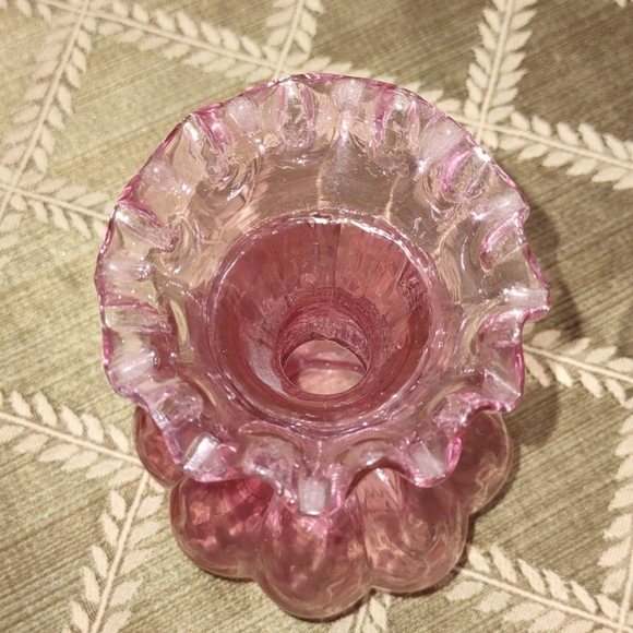 Fenton | Accents | Vintage Fenton Cranberry Ruffled Top Vase | Poshmark